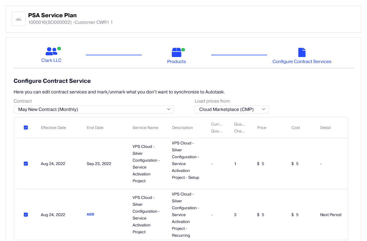 Synchronizing Existing Subscriptions Between Marketplace and Autotask