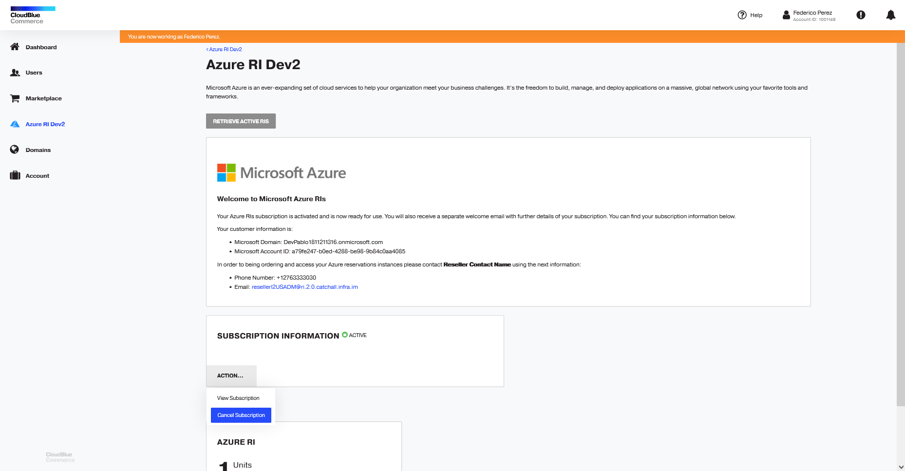 Canceling Azure RI Subscriptions